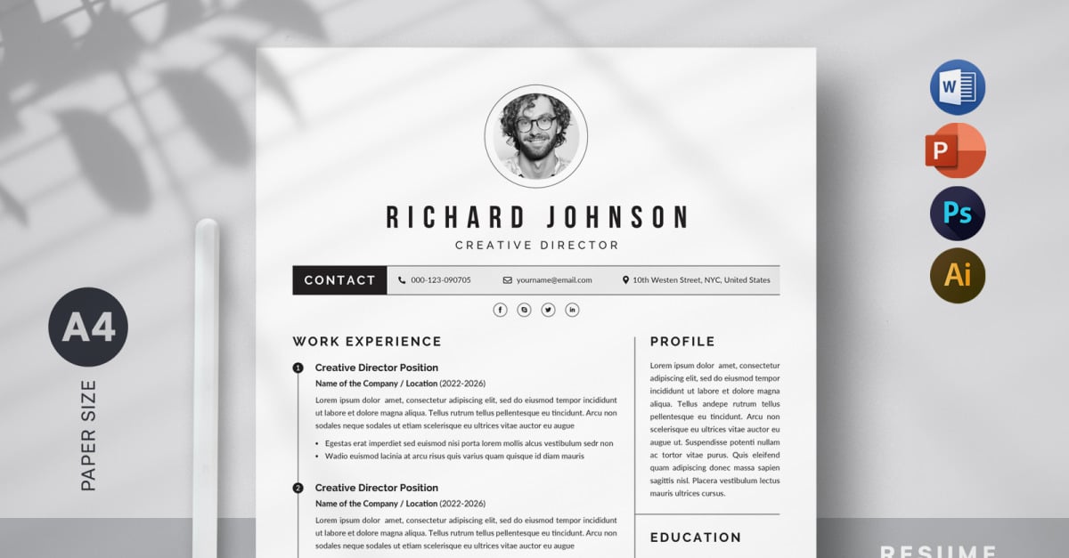 Rechard Johnson Resume Template #371229 - TemplateMonster