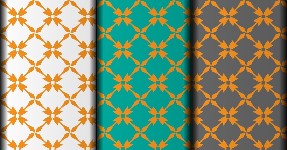 Set of seamless flower style pattern design template