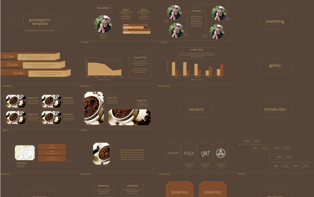 Un modello PowerPoint per la presentazione del caffè