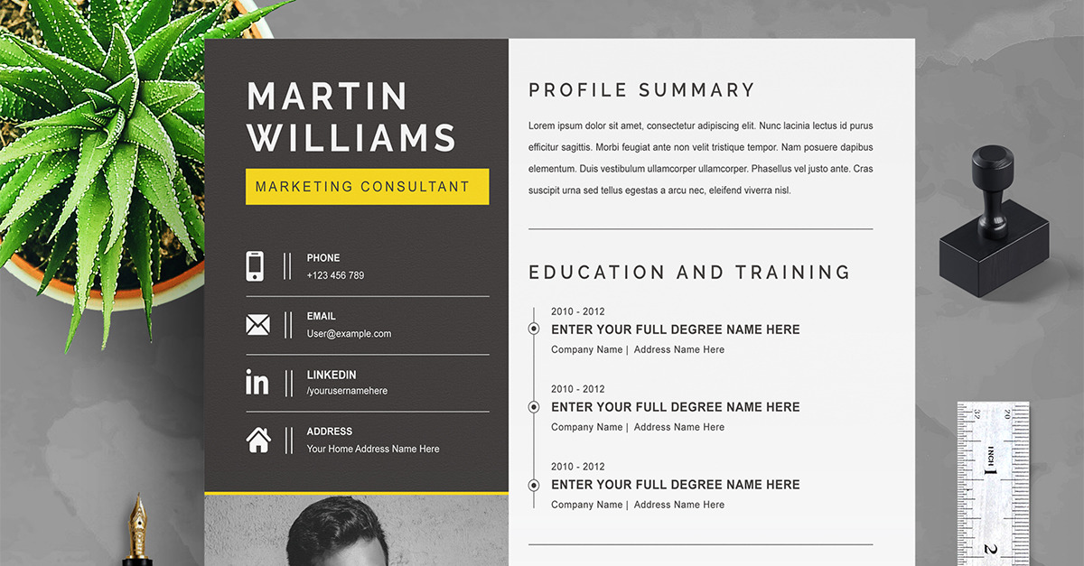 Clean and Modern Resume Template Word | CV Template