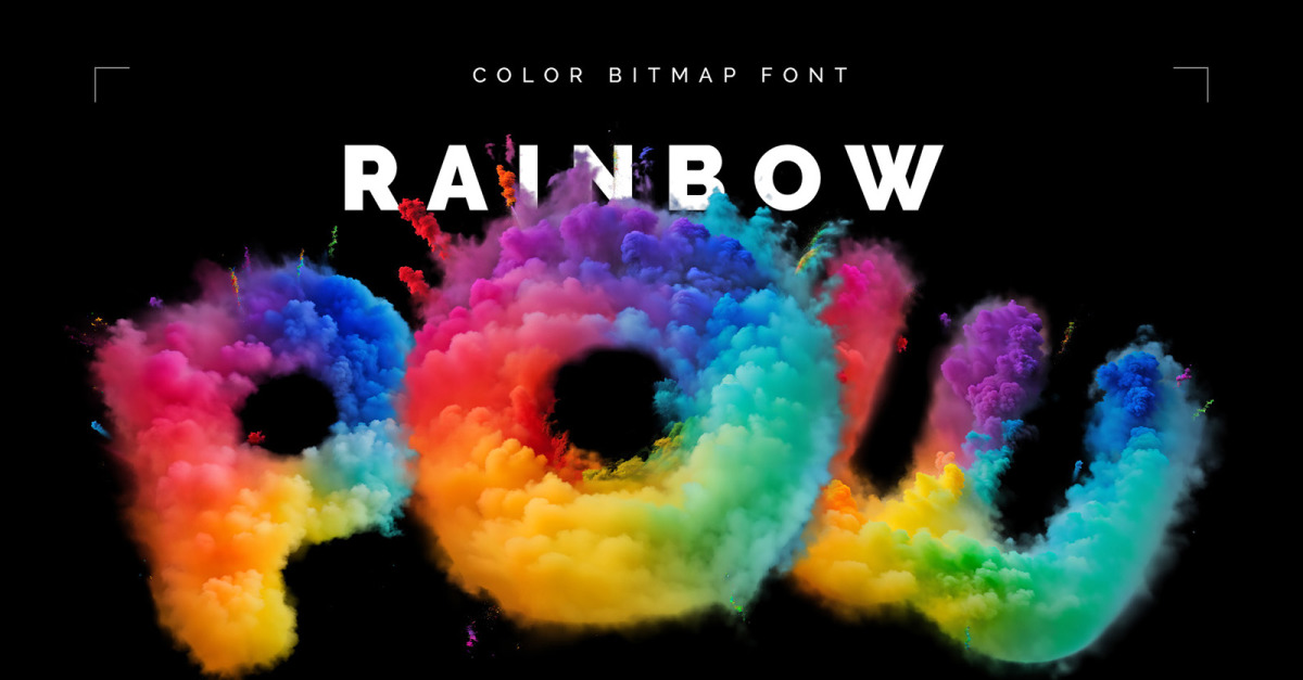 Rainbow Pow - Renkli Bitmap Yazı Tipi - TemplateMonster