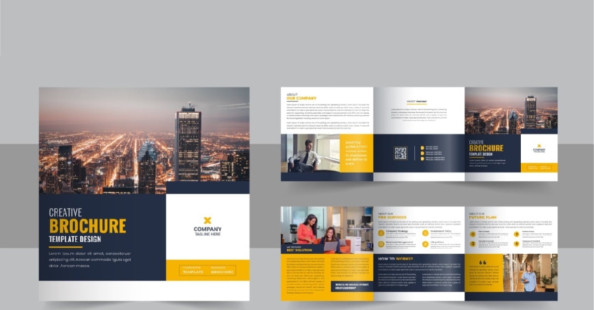Business square trifold brochure design or Square trifold