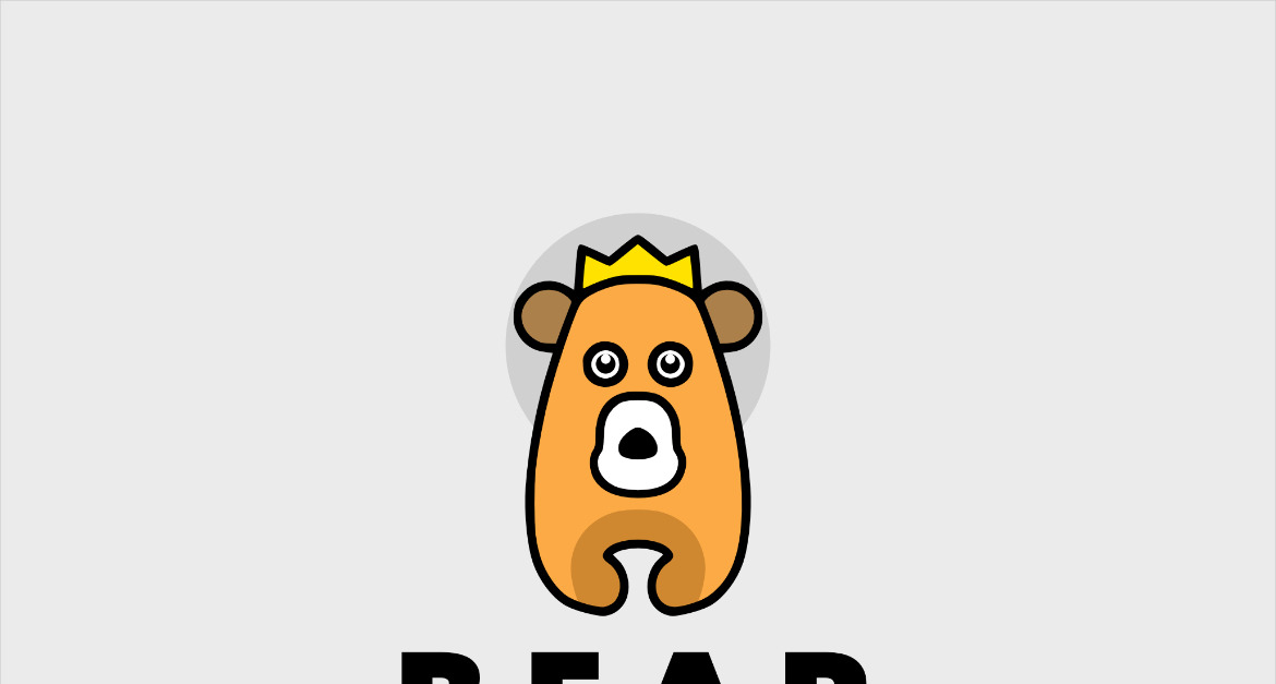 Création de logo de dessin animé de mascotte simple de roi ours