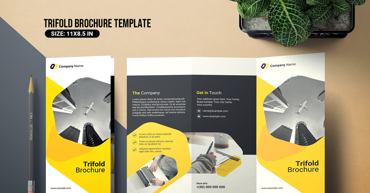 Trifold Corporate Brochure. Adobe Photoshop Template