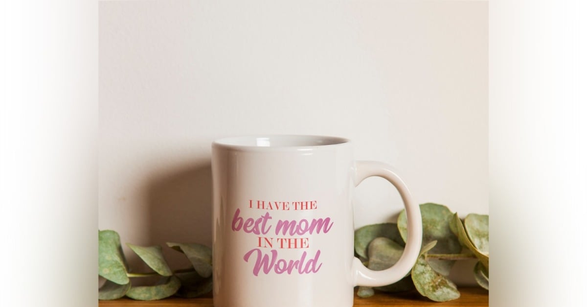 Aufkleber mit Zitat „Ich habe die beste Mutter der Welt“ zum Muttertag