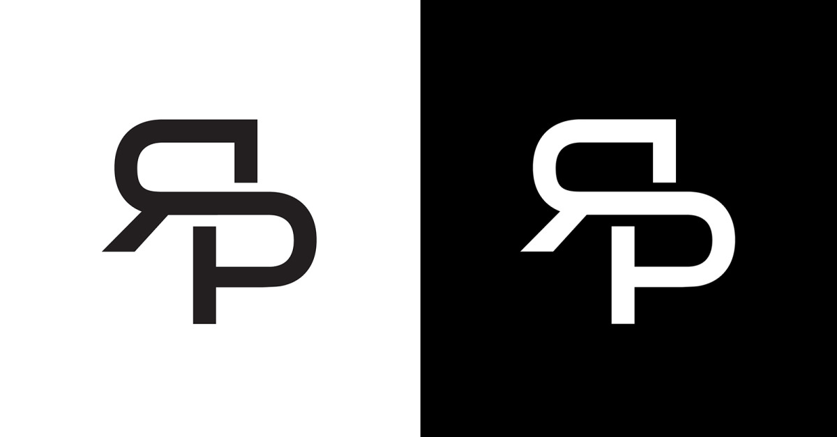 Carta rp, pr empresa abstrata ou design de logotipo de marca