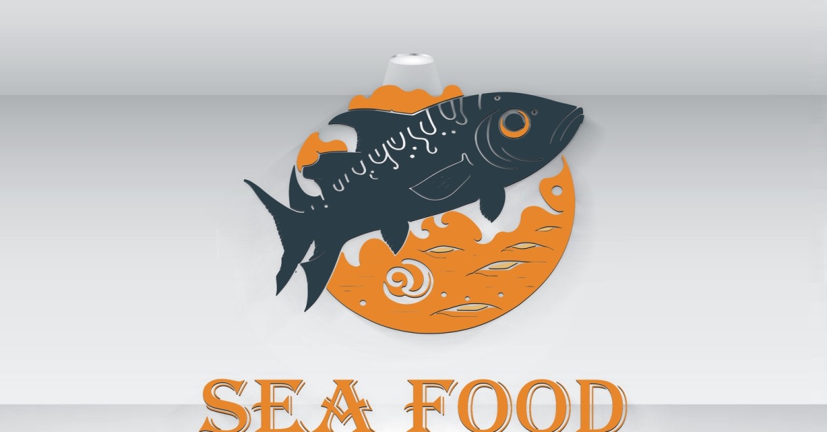 Archivo vectorial de plantilla de logotipo de mariscos