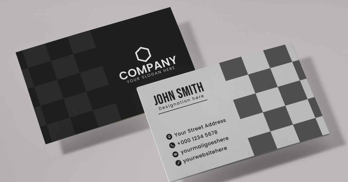 Black and White Simple Business Card Layout - TemplateMonster