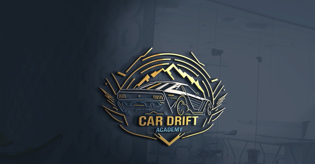 Fichier vectoriel de modèle de logo de l'Académie de dérive de voiture
