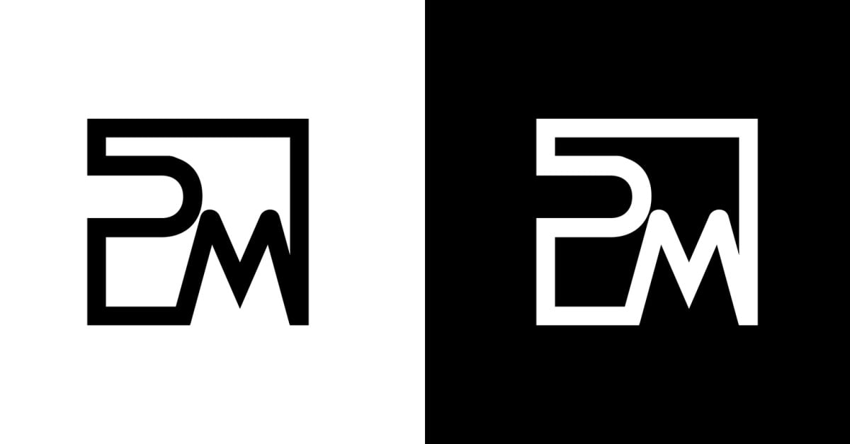 Letter pm, mp abstract company or brand Logo Design