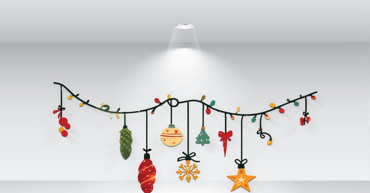 Plantilla de ilustración vectorial de luces de Navidad