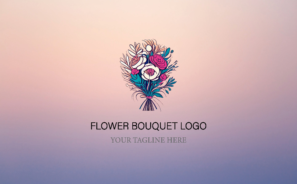 Editable Flower Bouquet Logo #372981 - TemplateMonster