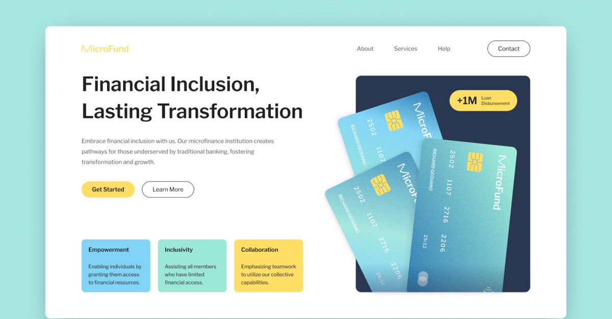 MicroFund - Microfinance Institution Hero Section Figma Template