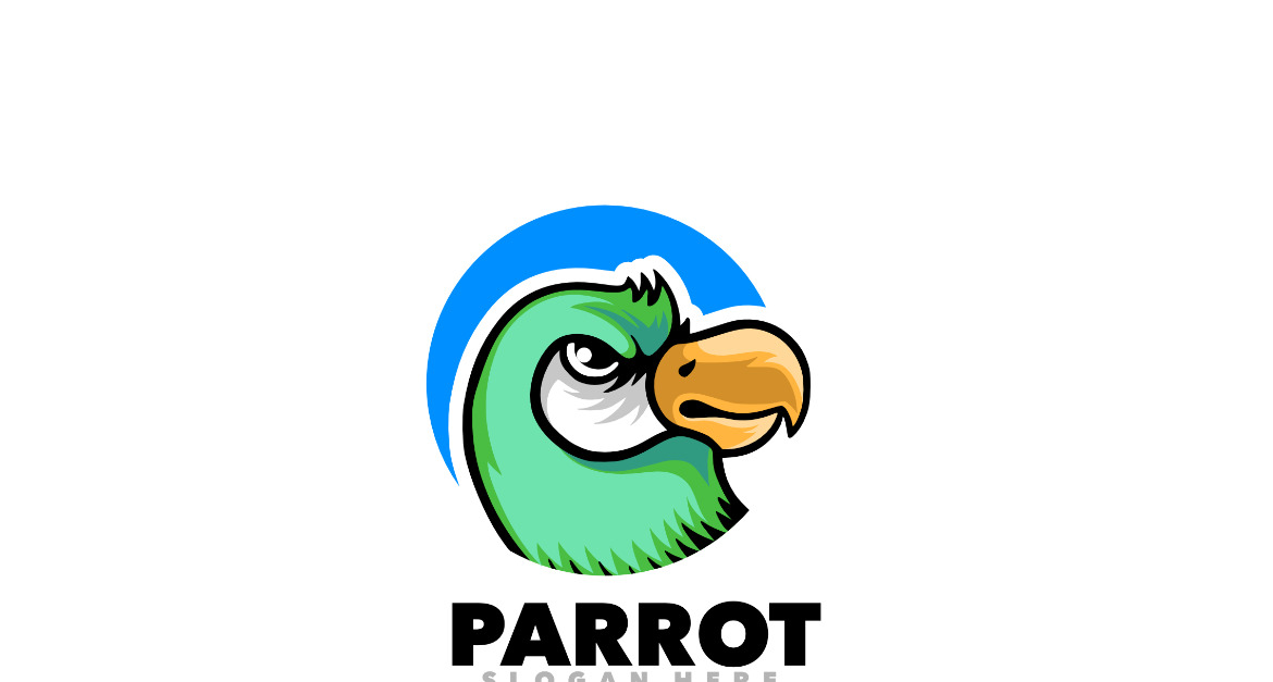 Parrot mascot logo design template design illustration