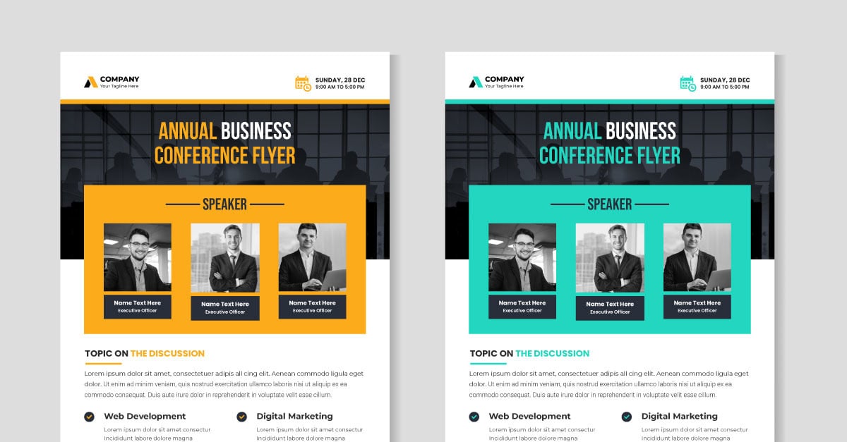Business Conference Flyer Layout, Annual Conference a4 flyer template