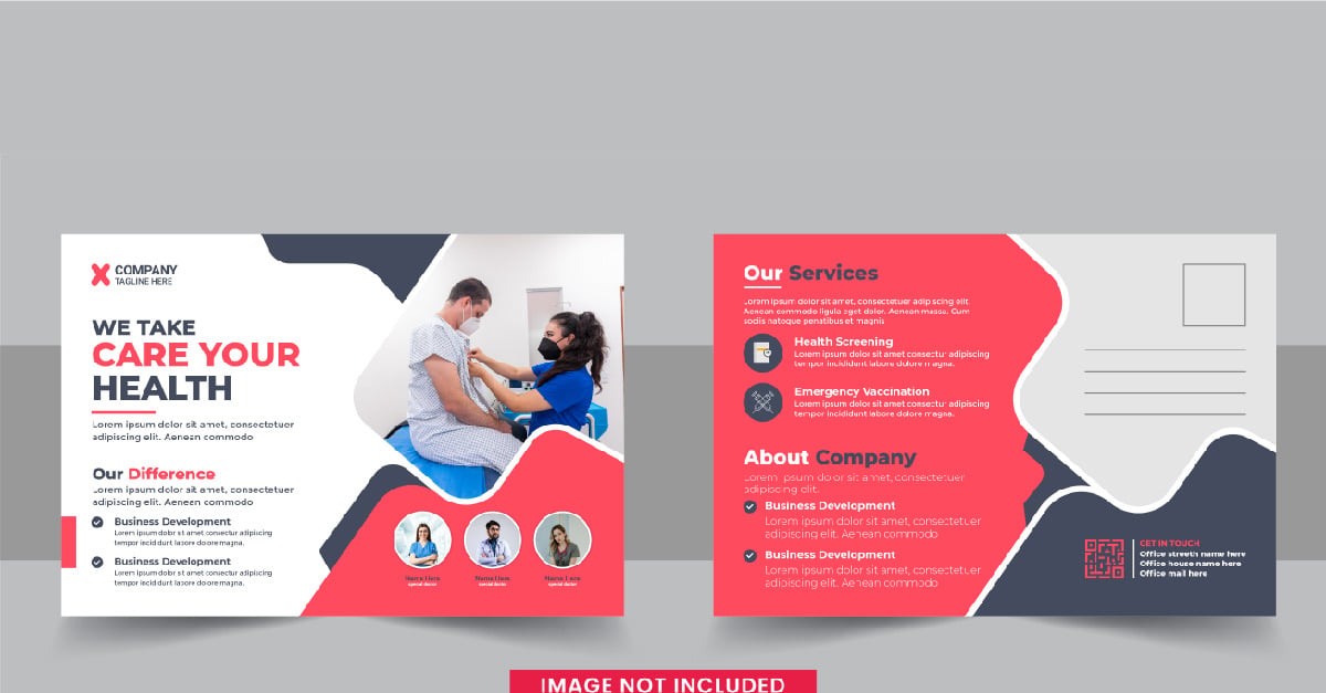 Healthcare Postcard Template or medical eddm postcard design template
