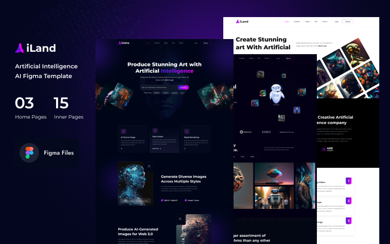 AiLand - AI Image Generate Figma Template - TemplateMonster