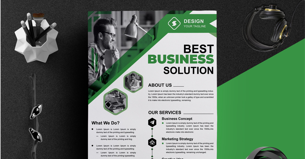 Business Marketing Flyer Design Template - TemplateMonster