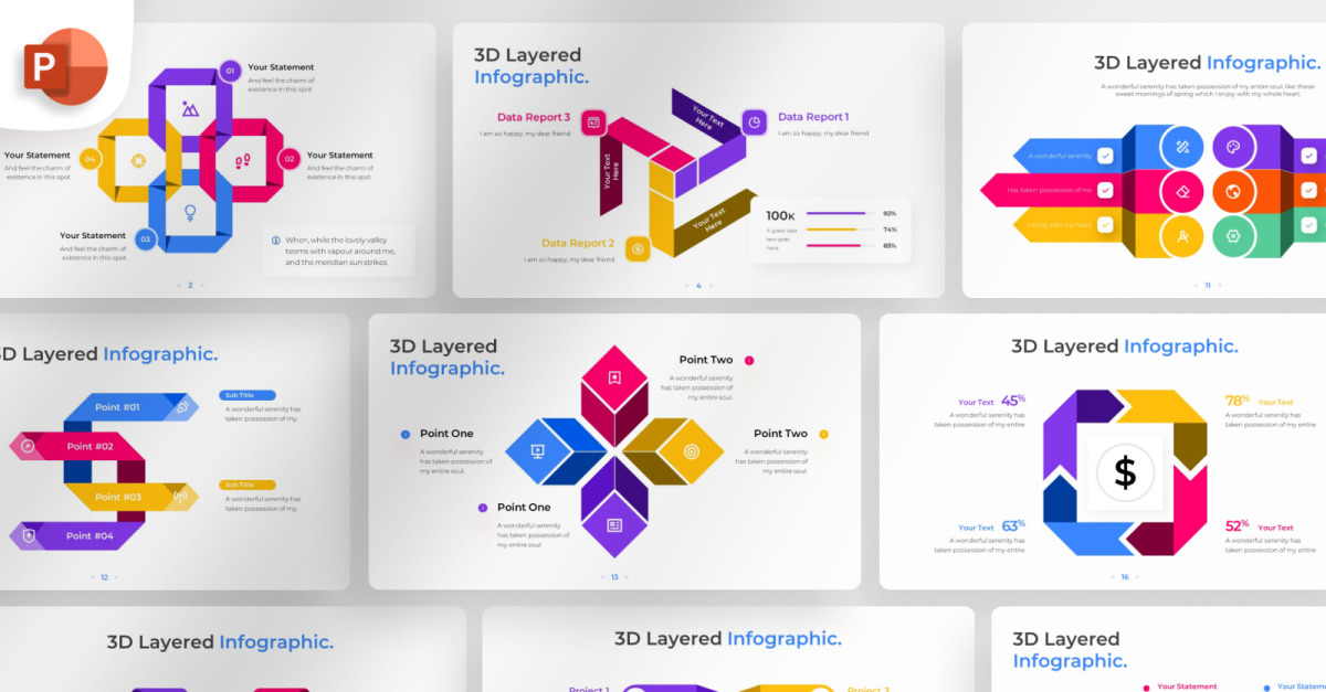 3D-Layer-PowerPoint-Infografik-Vorlage - TemplateMonster