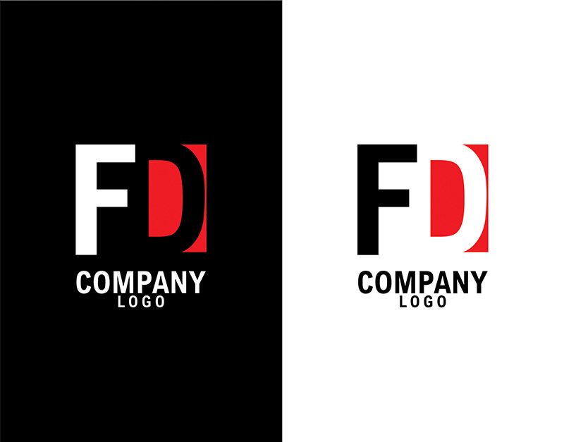 Lettre fd, df abstrait entreprise ou marque Logo Design
