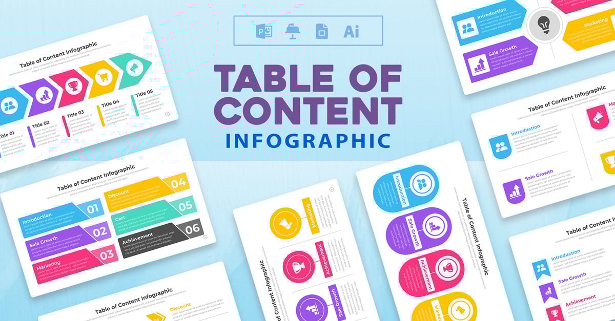 Table of Content Infographics #373241 - TemplateMonster