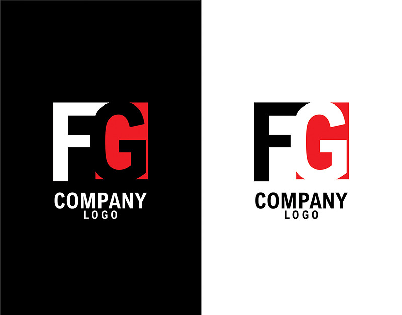 Carta fg, empresa abstrata gf ou design de logotipo de marca