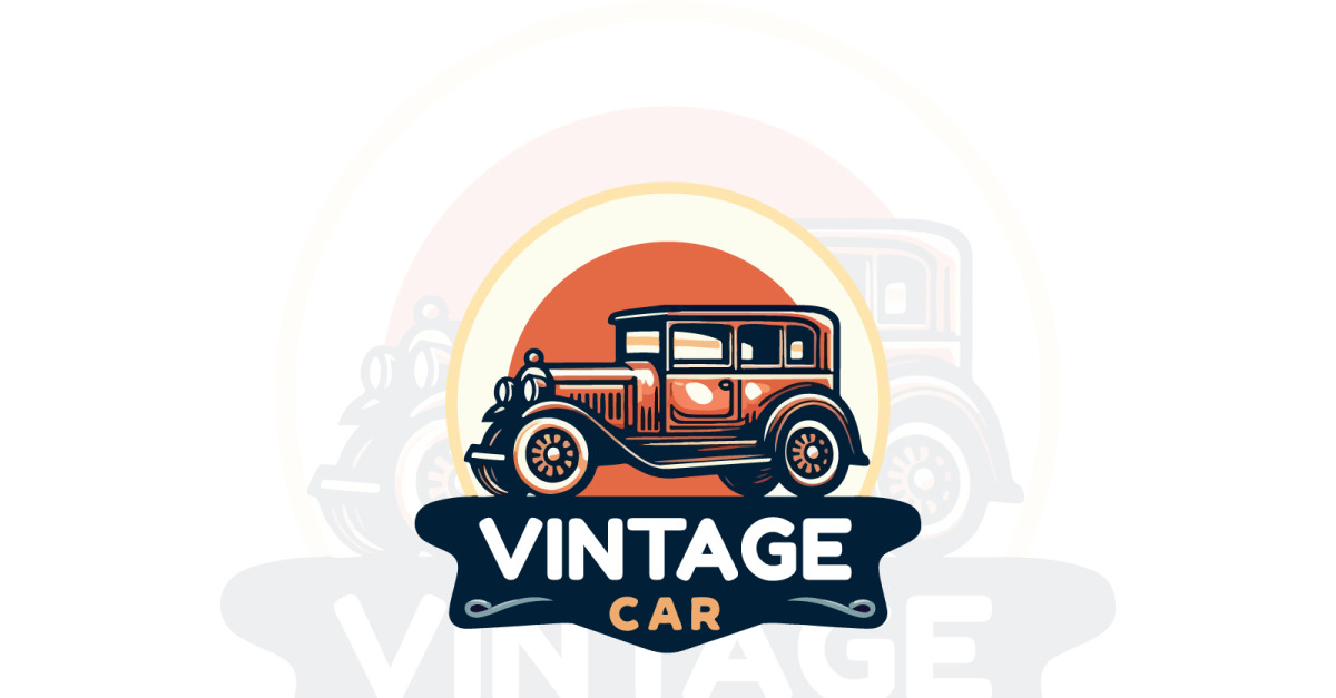 Vektör Eski model araba logo tasarımı, logo tasarımı