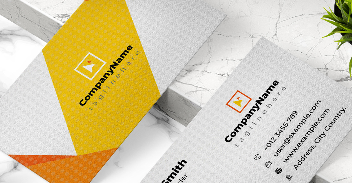 Yellow Color Business Card Template #373598 - TemplateMonster