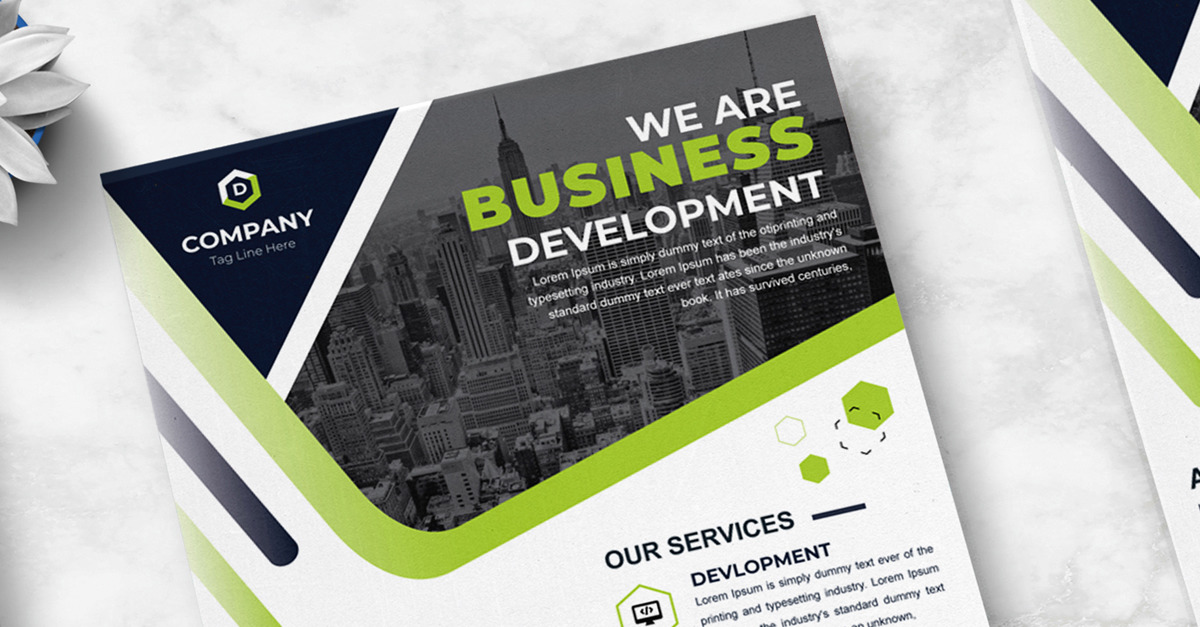 Business pro Flyer Template Layout #373661 - TemplateMonster