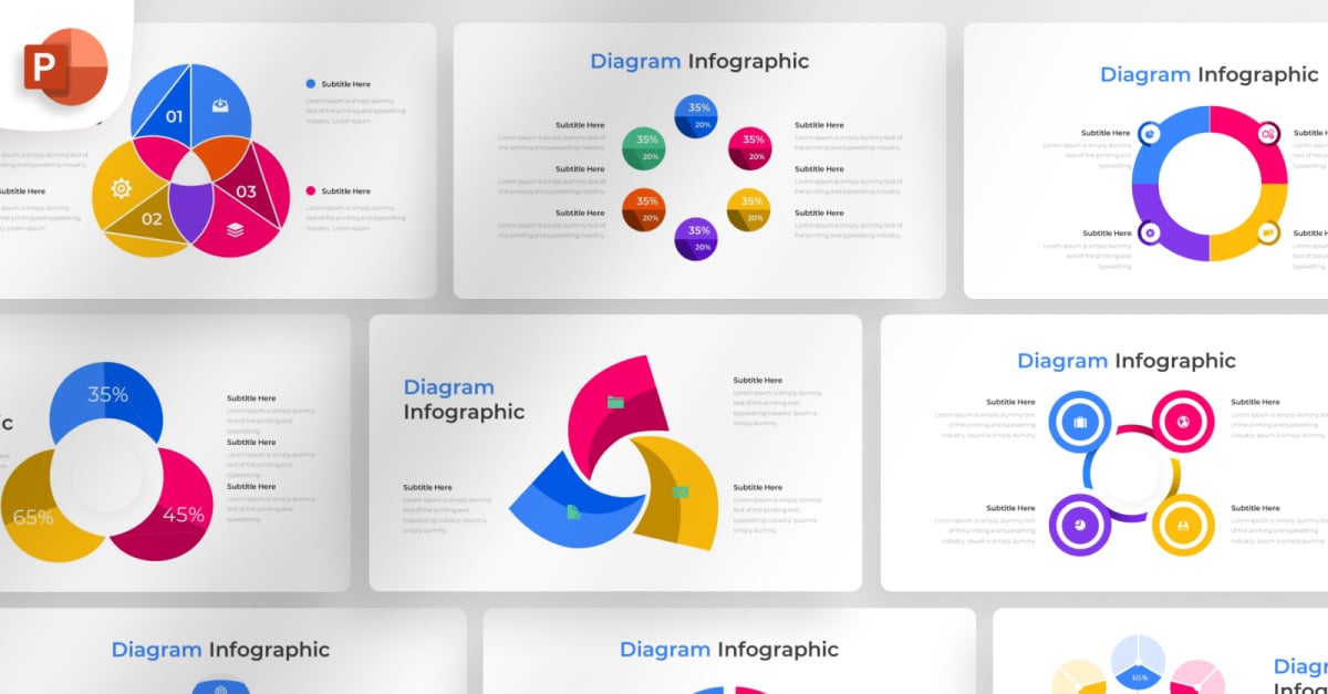 Modello di infografica PowerPoint di diagramma