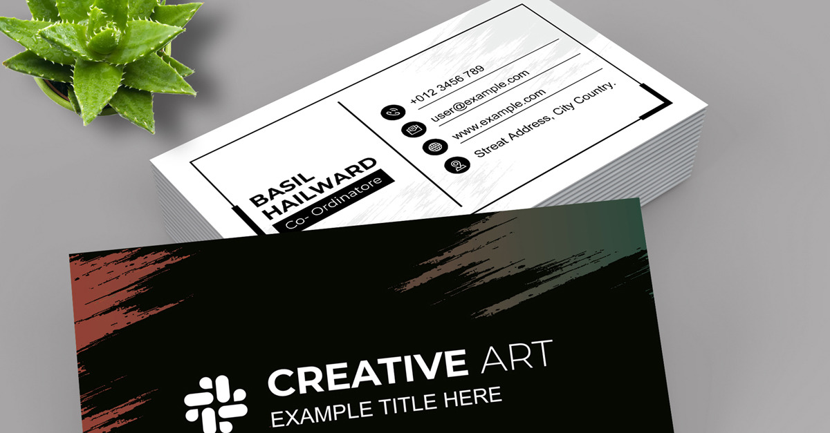 Brush Style Business Card Template Design Layout
