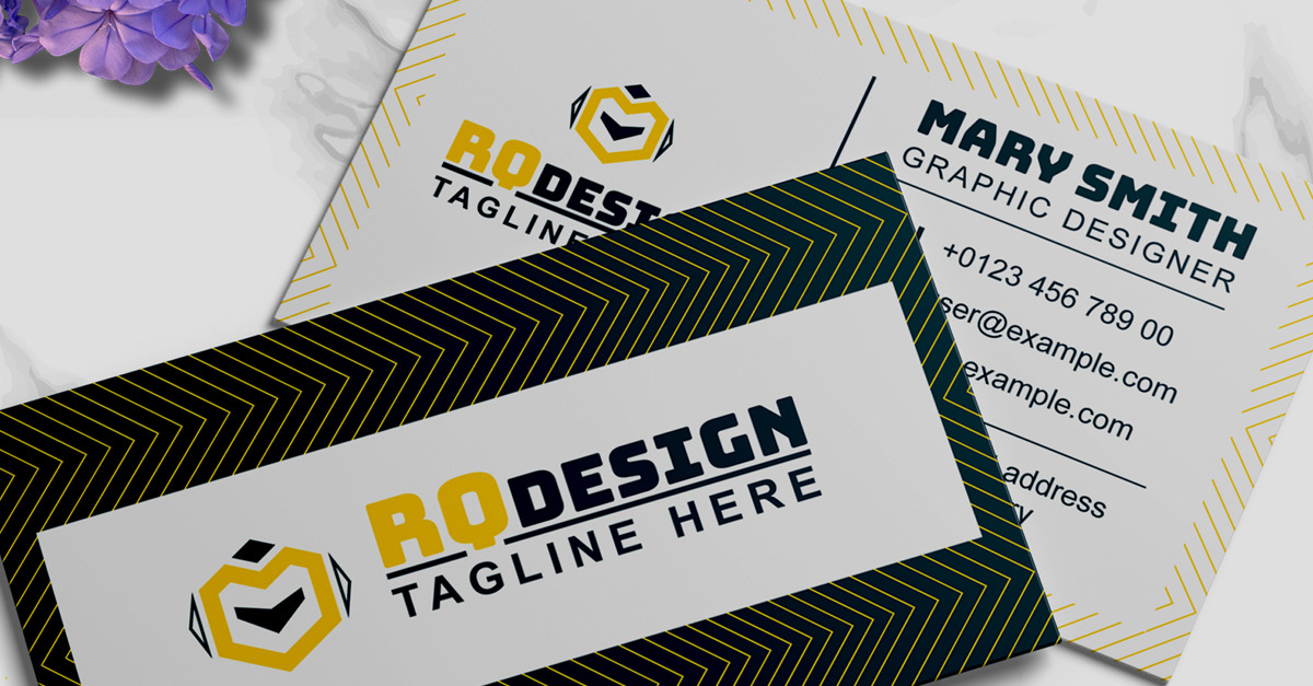 Schwarz-gelbes Corporate-Visitenkarten-Layout