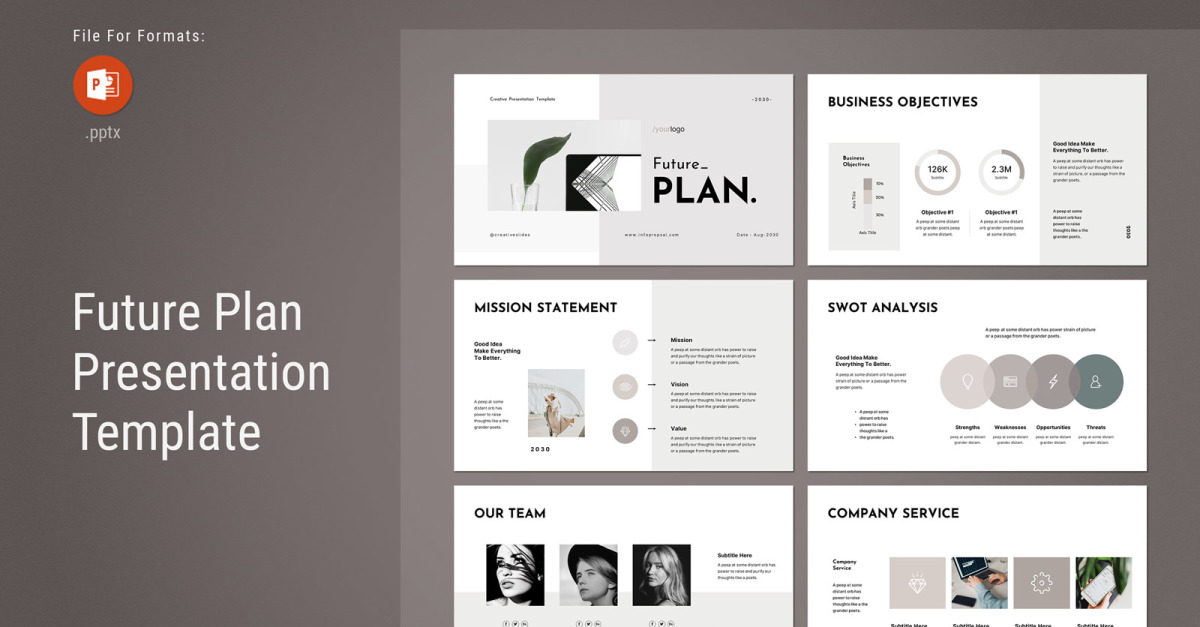 Plantilla de PowerPoint - plan futuro - TemplateMonster