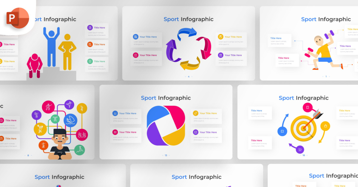 Spor PowerPoint İnfografik Şablonu #374076 - TemplateMonster