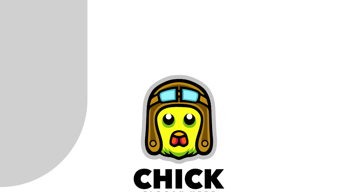 Chick pilot mascot logo template design - TemplateMonster