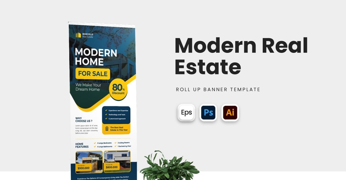 Elegant Modern Real Estate Roll Up Banner - TemplateMonster