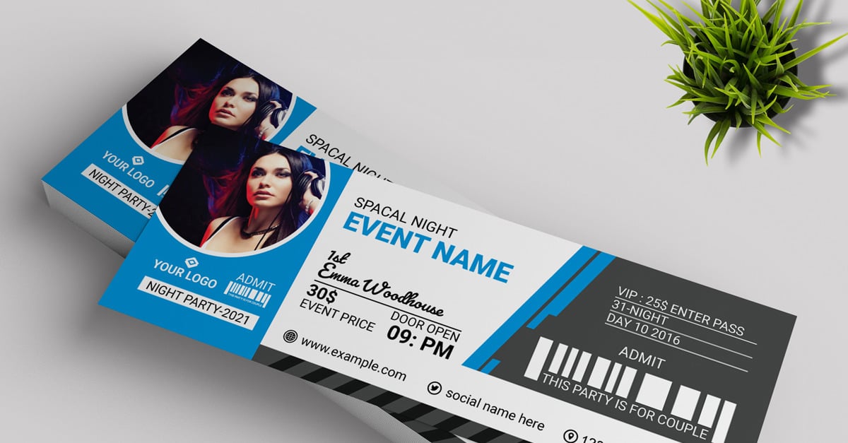 Event Ticket Template layout #374242 - TemplateMonster