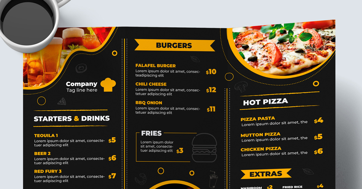Food Menu Design Template #374244 - TemplateMonster