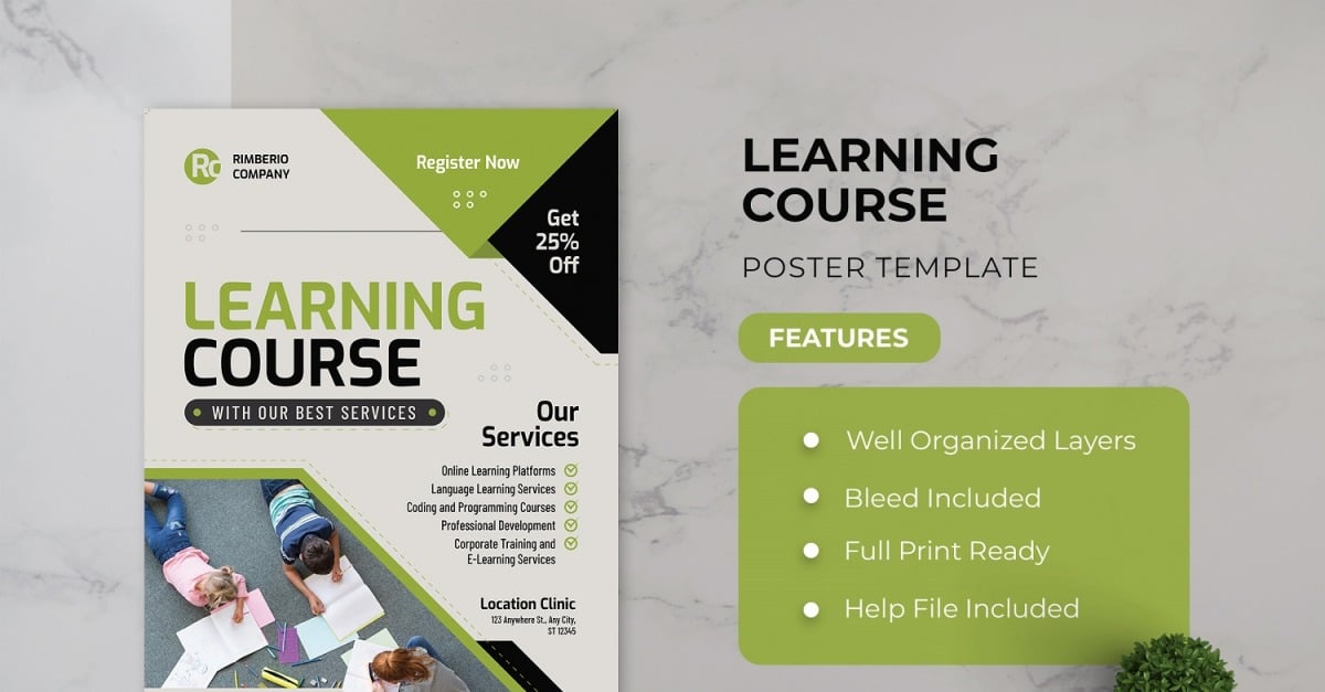 Learning Course Poster Template #374275 - TemplateMonster