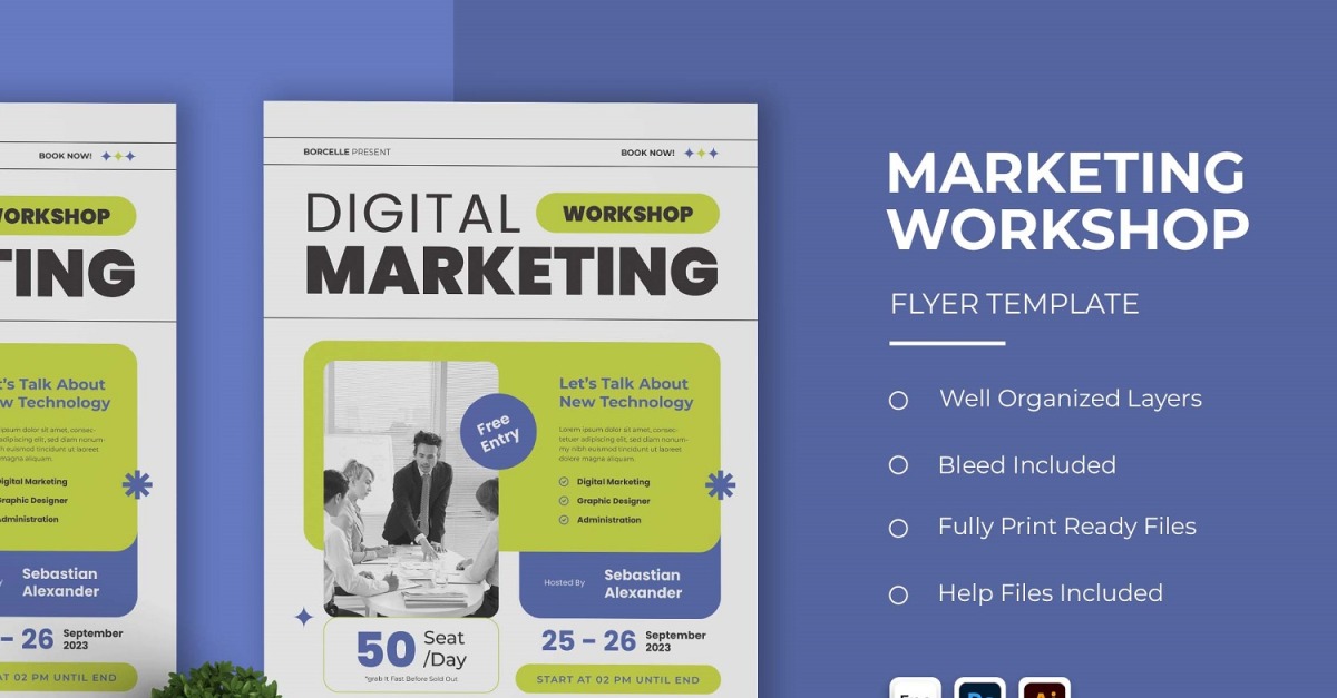 Marketing Workshop Flyer Template #374205 - TemplateMonster