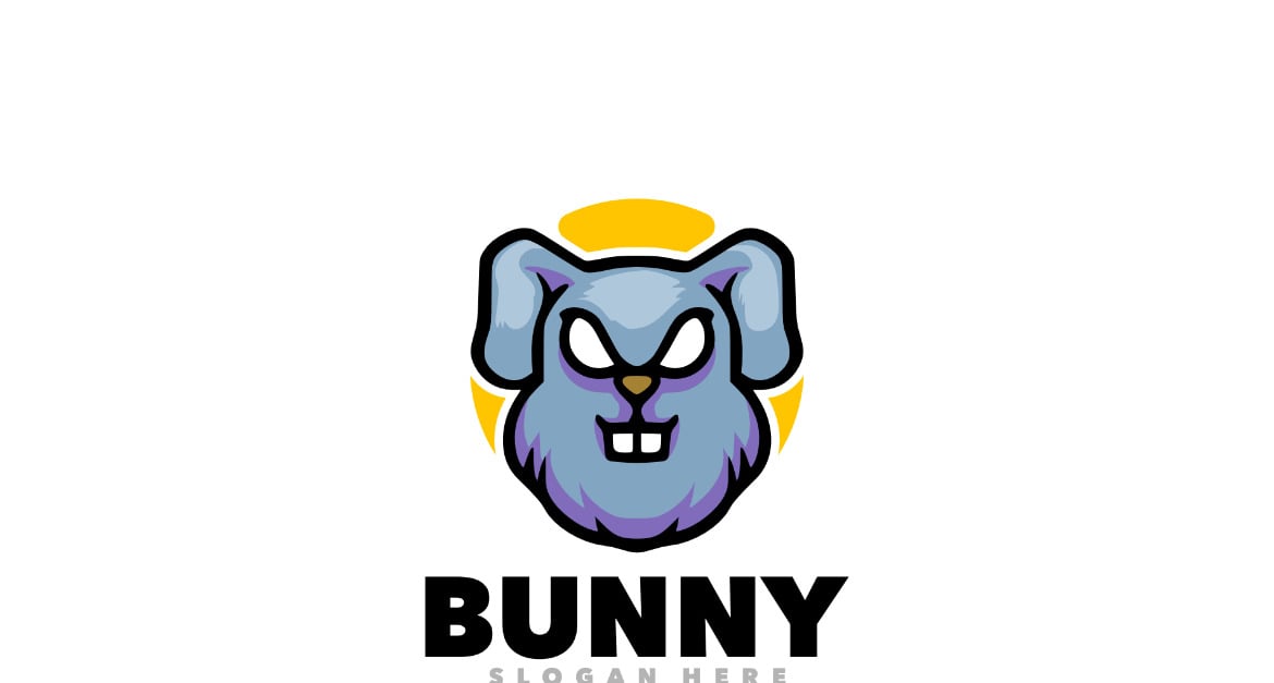 Bunny head angry mascot angry logo design - TemplateMonster
