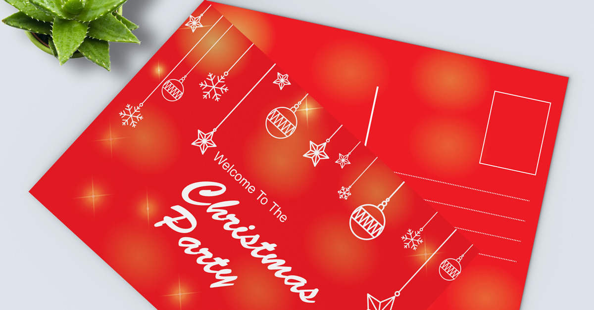 Christmas Party postcard template #374351 - TemplateMonster