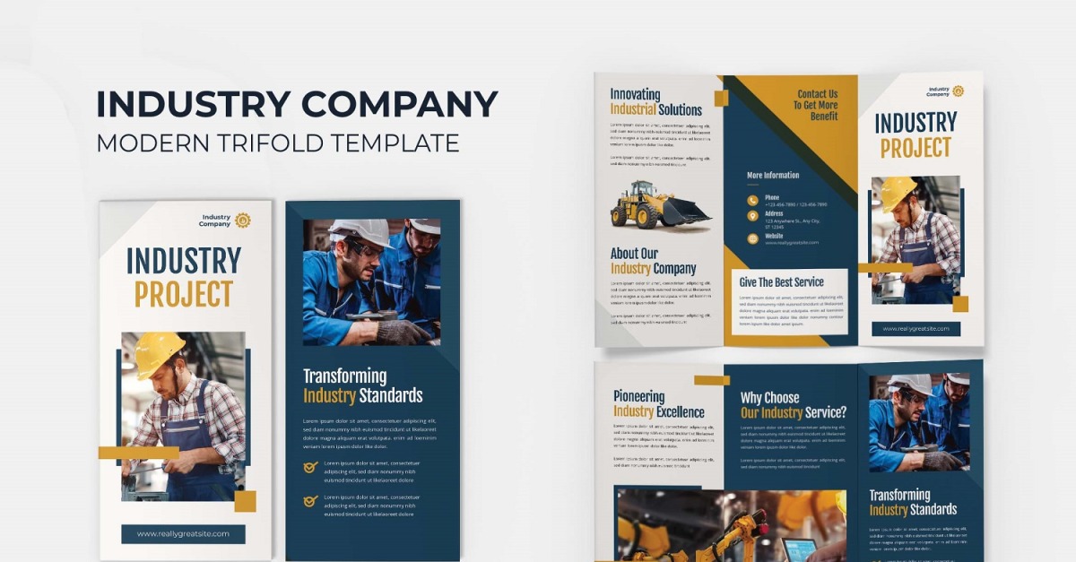 Industry Company Trifold Brochure #374305 - TemplateMonster