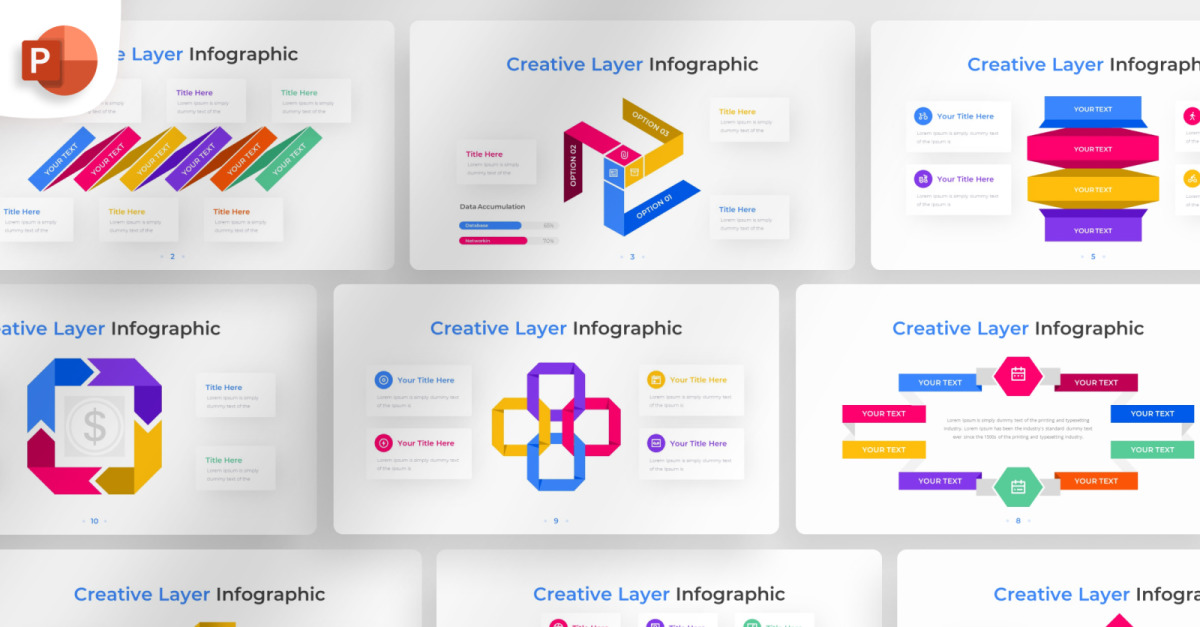 Modello di infografica PowerPoint di livello creativo