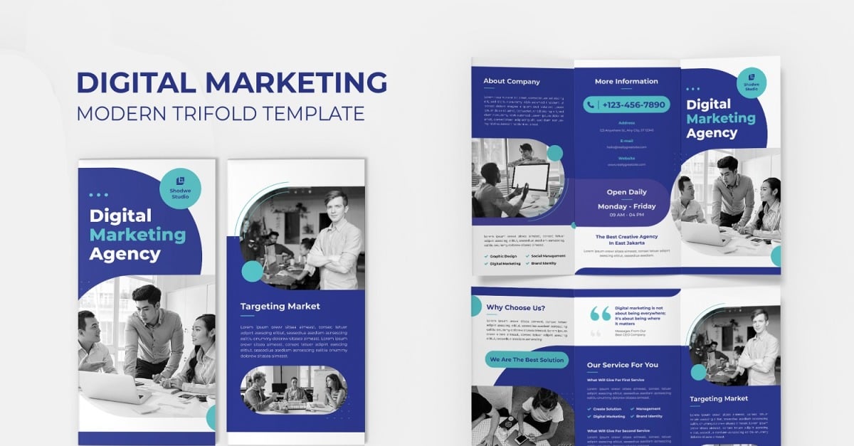 Modern Digital Marketing Trifold Brochure - TemplateMonster