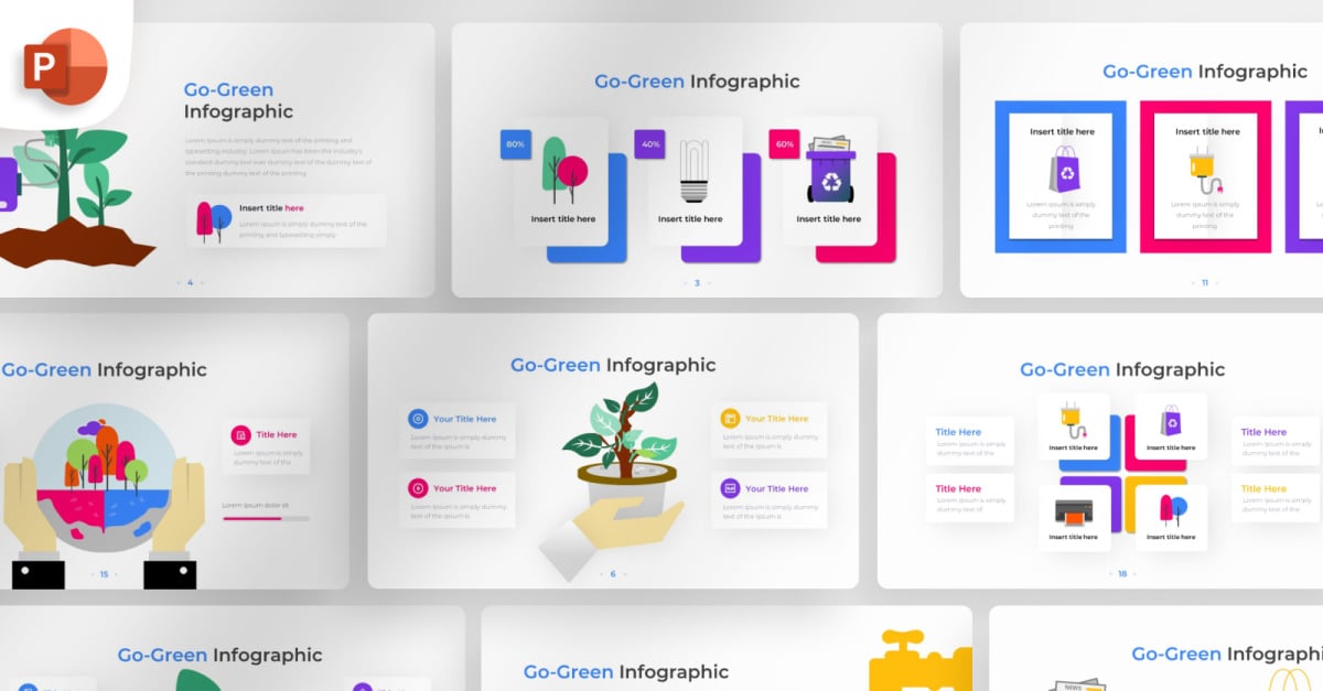 Modèle d'infographie PowerPoint Go-Green