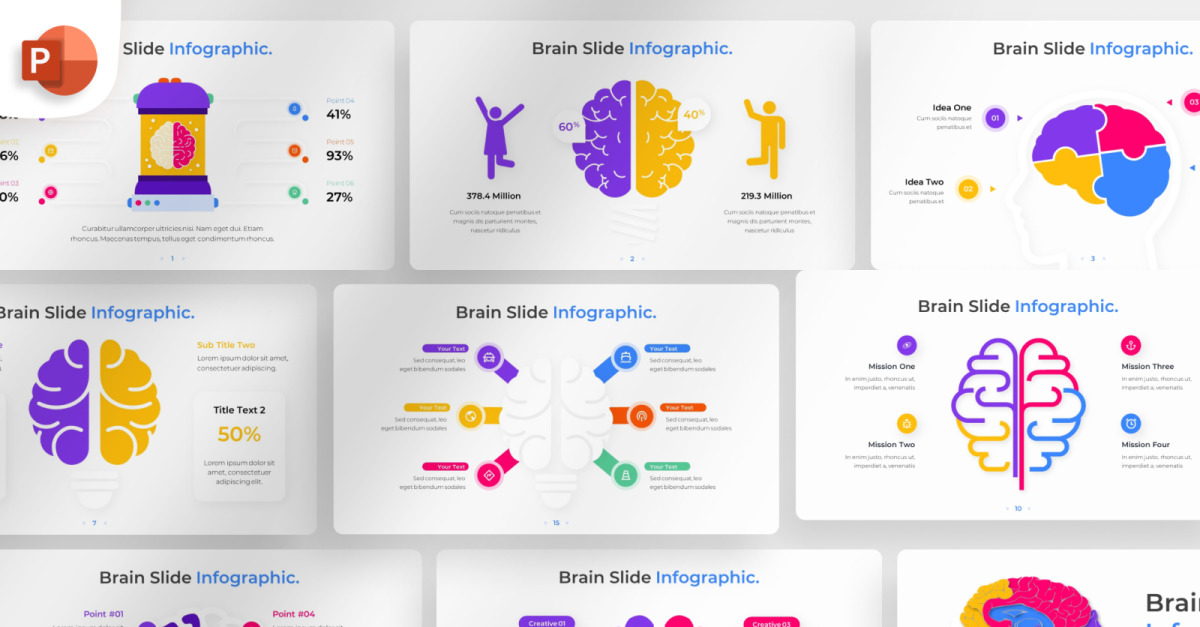 Brain PowerPoint Infographic Template - TemplateMonster