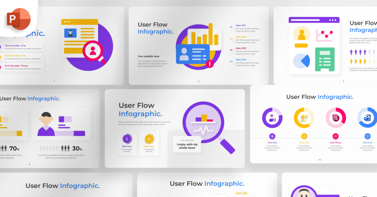 Kullanıcı Akışı PowerPoint İnfografik Şablonu