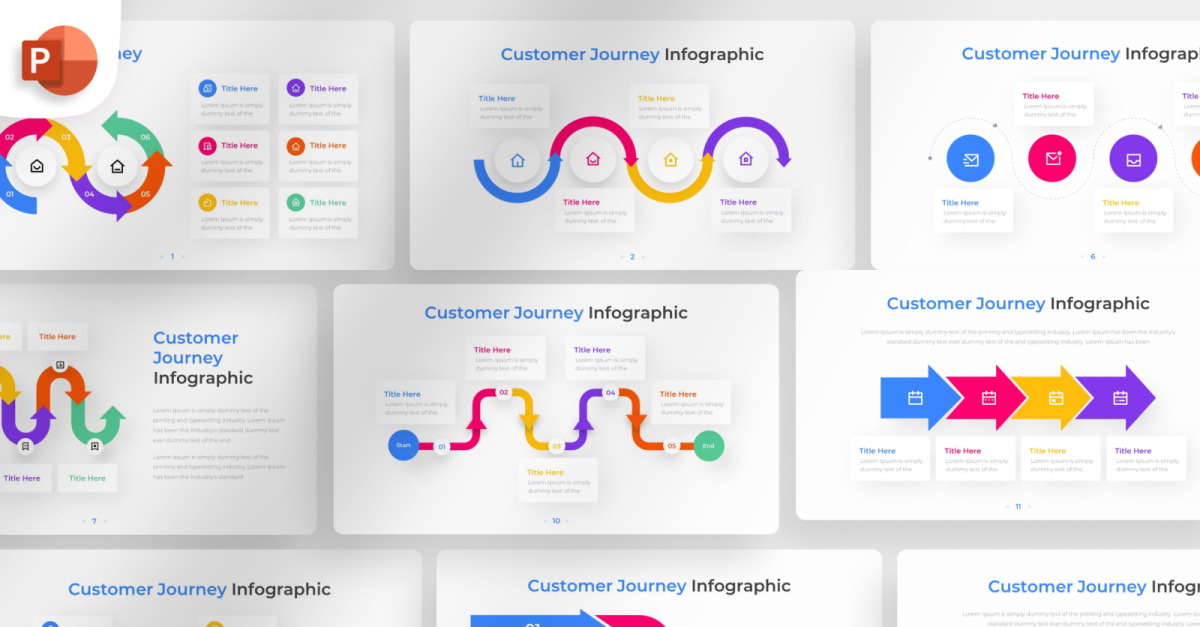 Modèle d'infographie PowerPoint du parcours client