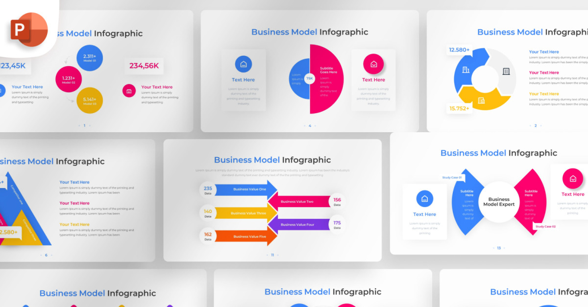 Modello di infografica PowerPoint modello di business